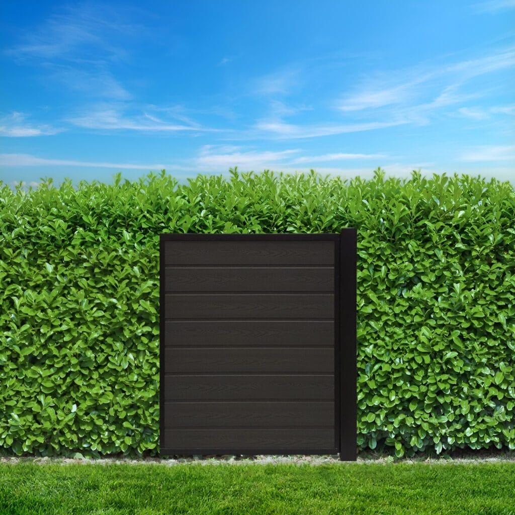 K2 KOMPOSIT hegn tillægsfag, sort pulverlakeret stål med gråsort ...